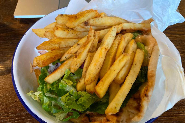 I found authentic Greek food for under £15 in a cosy British pub