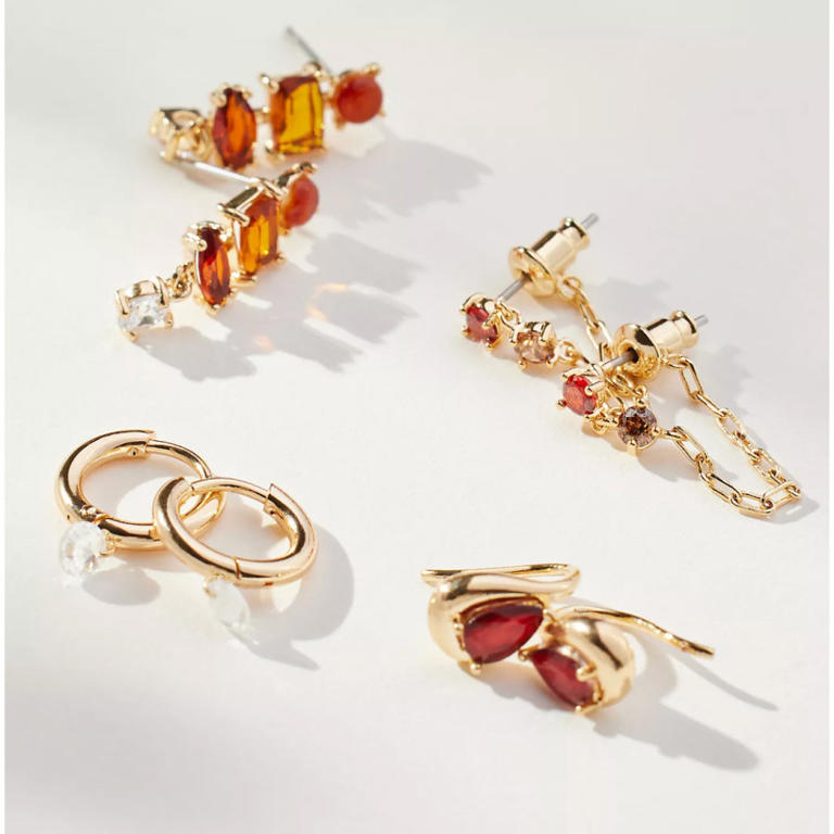 Anthropologie’s $30 4-piece birthstone earrings set adds the perfect ...