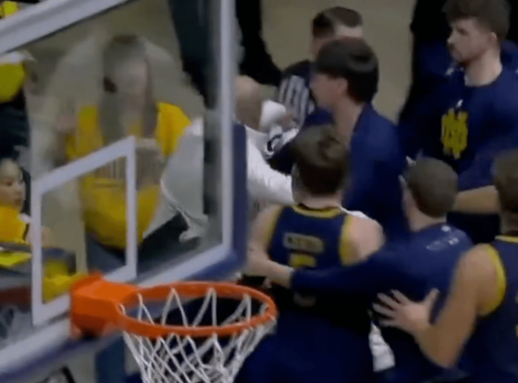 Notre Dame coach Micah Shrewsberry charged referee in wild scene after ...