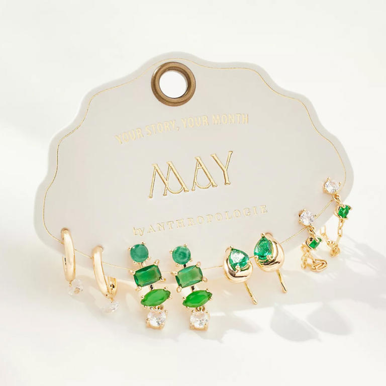 Anthropologie’s $30 4-piece birthstone earrings set adds the perfect ...