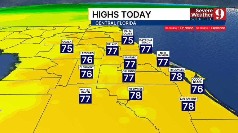 Orlando weather forecast: Mid-70s today with evening showers, brief ...
