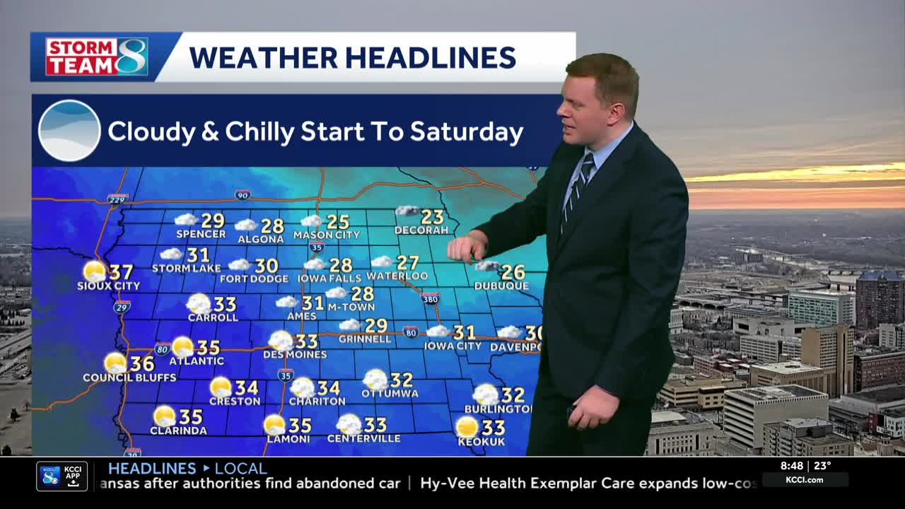 Iowa weather: Clouds keep us chilly today, warming into next week