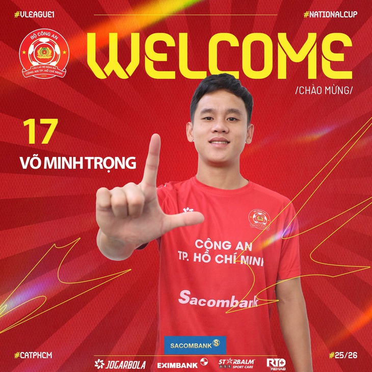 Hậu vệ trái số một của HLV Troussier gia nhập CLB Công An TP.HCM