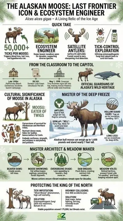 What happens when 50,000 ticks attack a single moose?