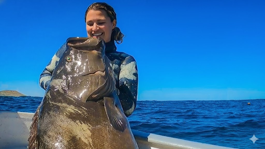 What happens when her first catch is a monster grouper