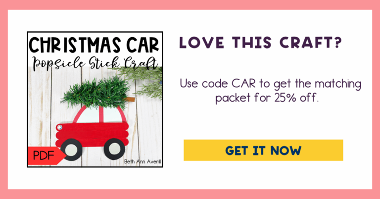 Christmas car popsicle stick craft