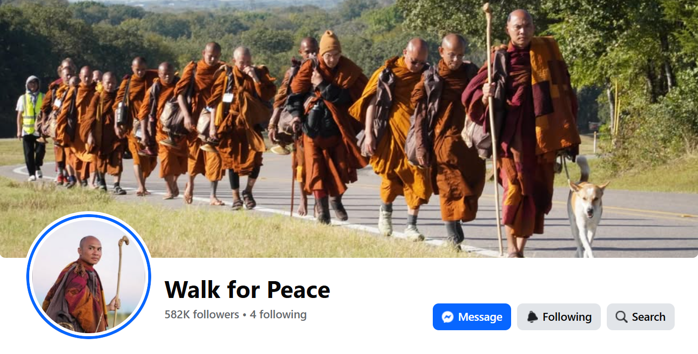 Buddhist monks on nationwide walk for peace will pass through Columbia
