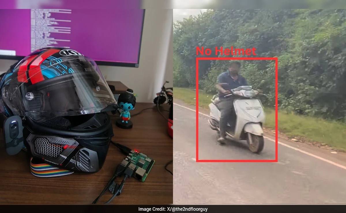 Man hacks helmet into AI traffic police device to flag violations ...