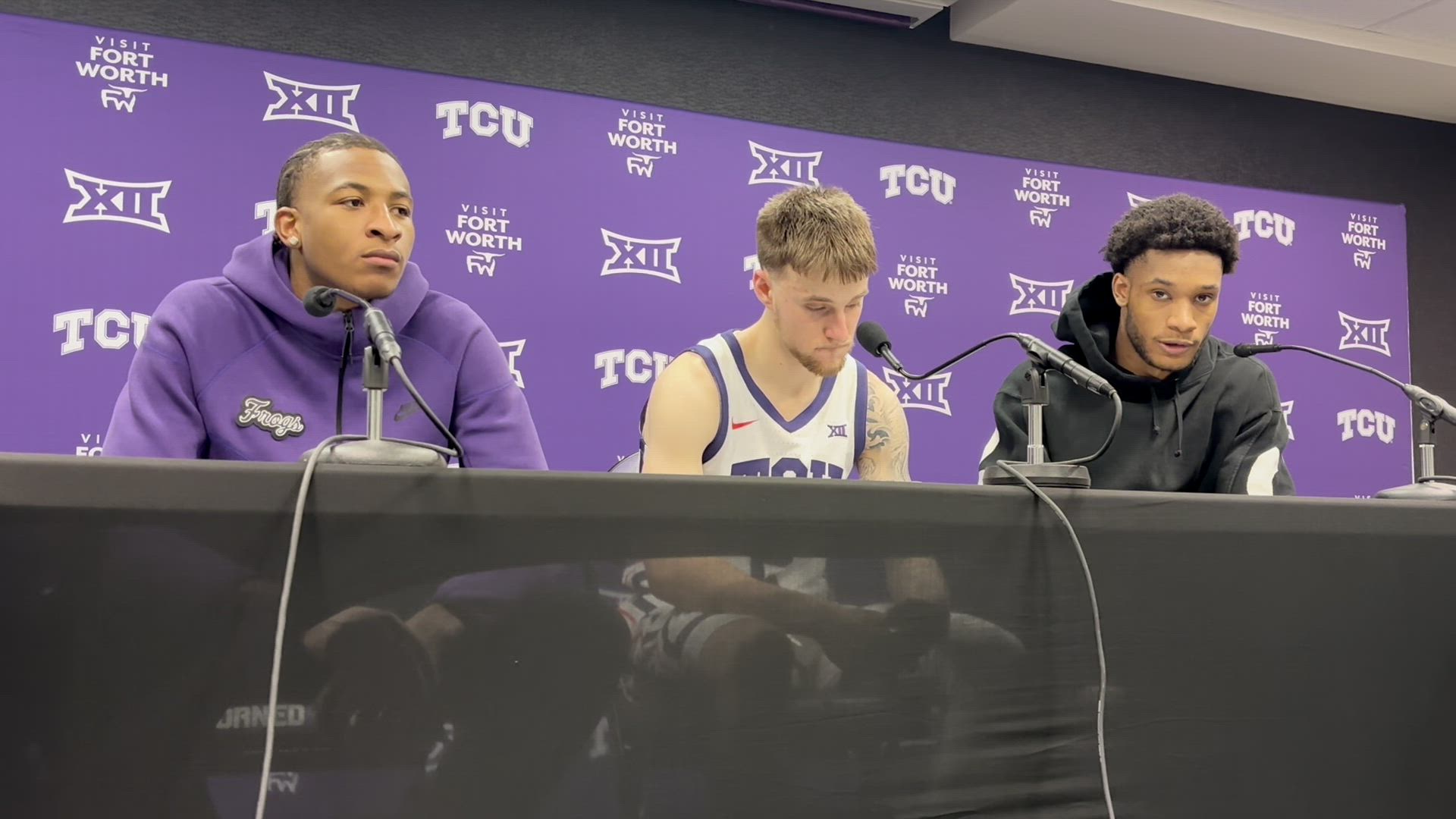 Xavier Edmonds, Brock Harding, and Micah Robinson talk TCU win over Baylor