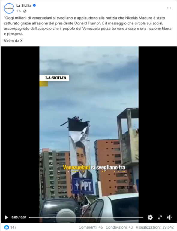 Questo video non mostra i cittadini venezuelani che festeggiano la ...