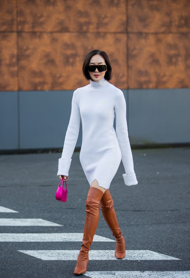 18 stylish sweater dress outfit formulas you'll want to live in all ...