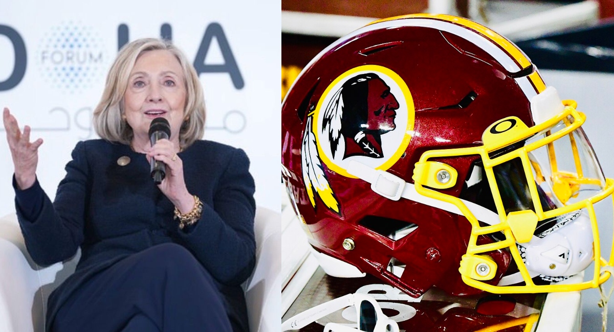 Hillary Clinton called out for wearing Washington Redskins gloves after ...