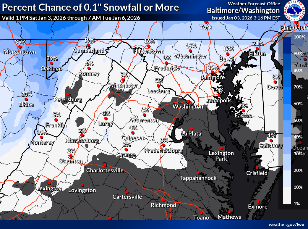 CWG live: Snowflakes possible tonight; continued cold until midweek thaw