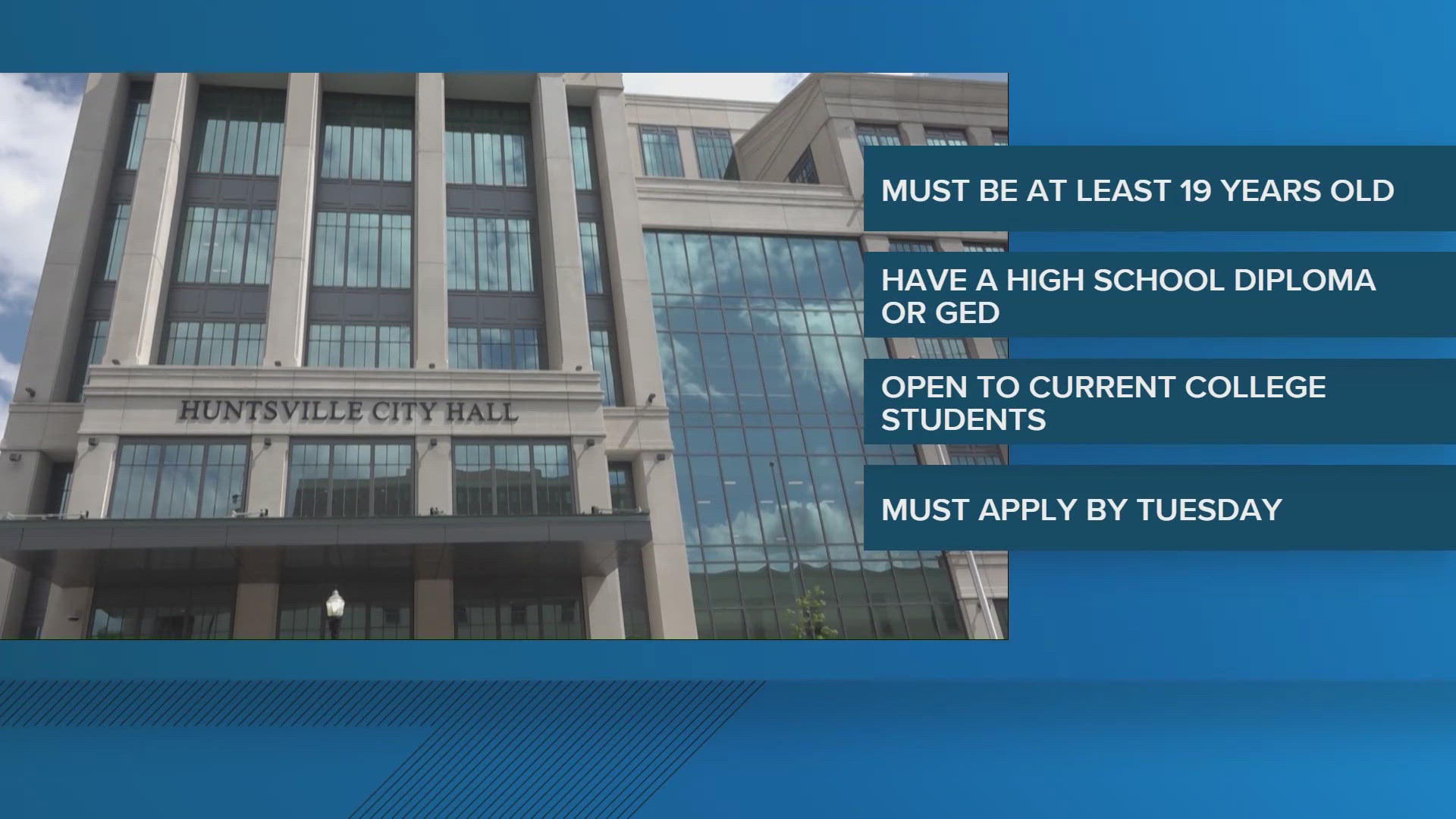 Application for City of Huntsville 2026 paid summer intern program ...