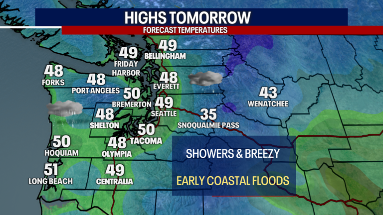 Seattle weather: Coastal flooding possible on Sunday