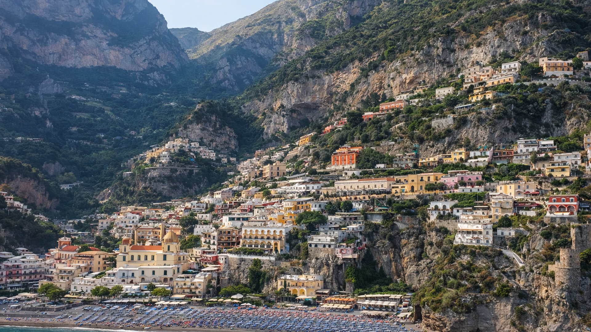 Houses hanging over the sea