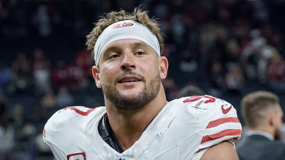Nick Bosa's gf Ella causes stir in pink '97' fit with injured 49ers ...