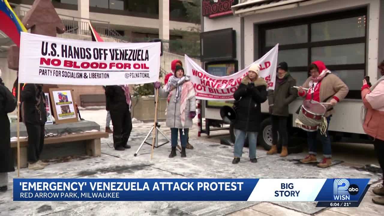 Milwaukee protest opposes US military action in Venezuela