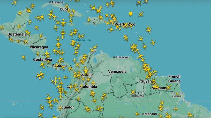 Flight radar shows planes avoiding Venezuela as the US carried out ...