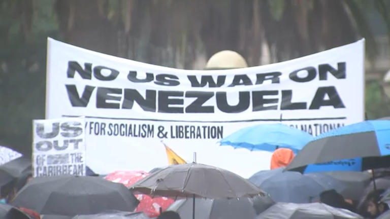 Community organizations gather for 'Hands off Venezuela' rally in ...