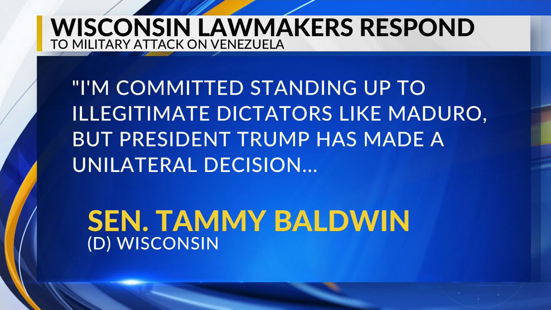 Wisconsin responses to United States bombing & capture of Venezuelan ...