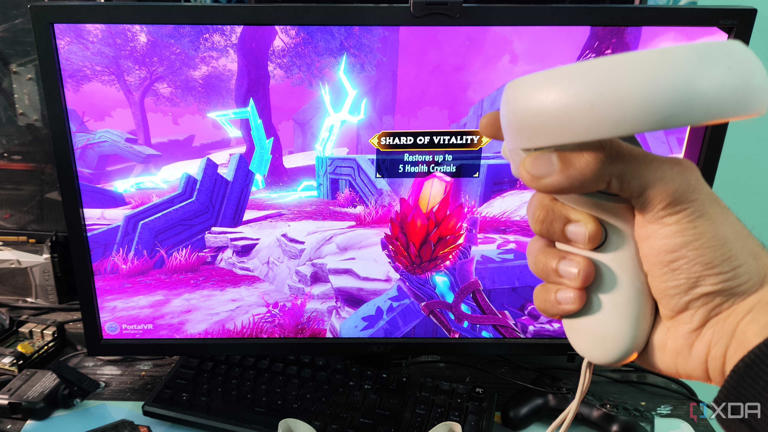 PortalVR lets you play VR games with your controllers, but shown on ...