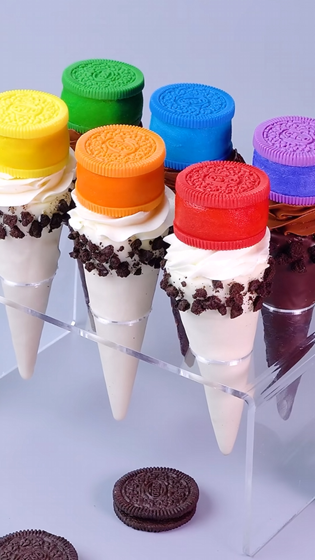 Making a rainbow chocolate cake