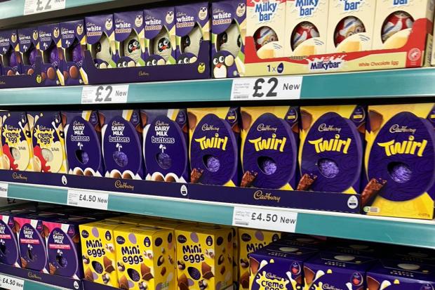 Too soon? Easter eggs appear while Christmas decorations still shine