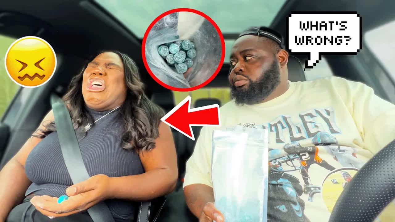 Giving my wife the world's sourest candy *revenge prank*