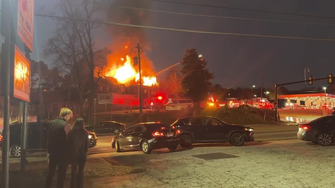 Crews work to put out fire on Briarcliff Road NE