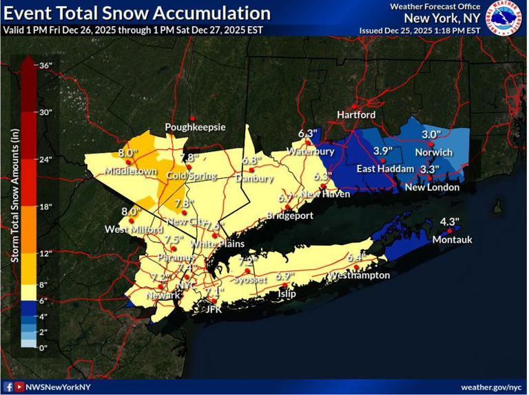 Snow potential for each Bergen County town: See NWS list