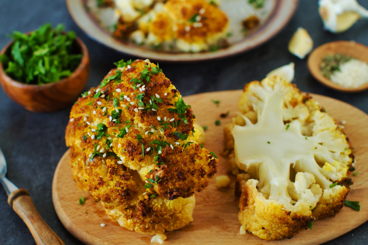 Easy holiday Roquefort roasted cauliflower recipe