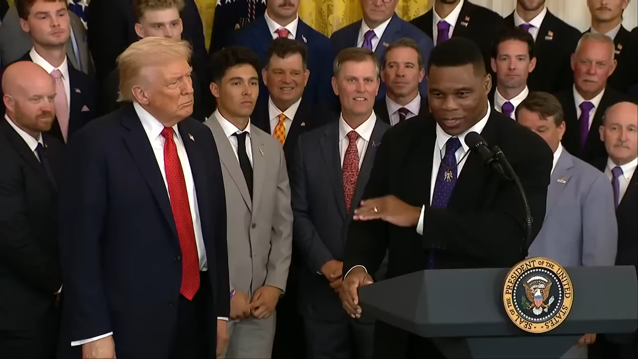'He put me on the spot!': Herschel Walker sasses Trump to his face for ...