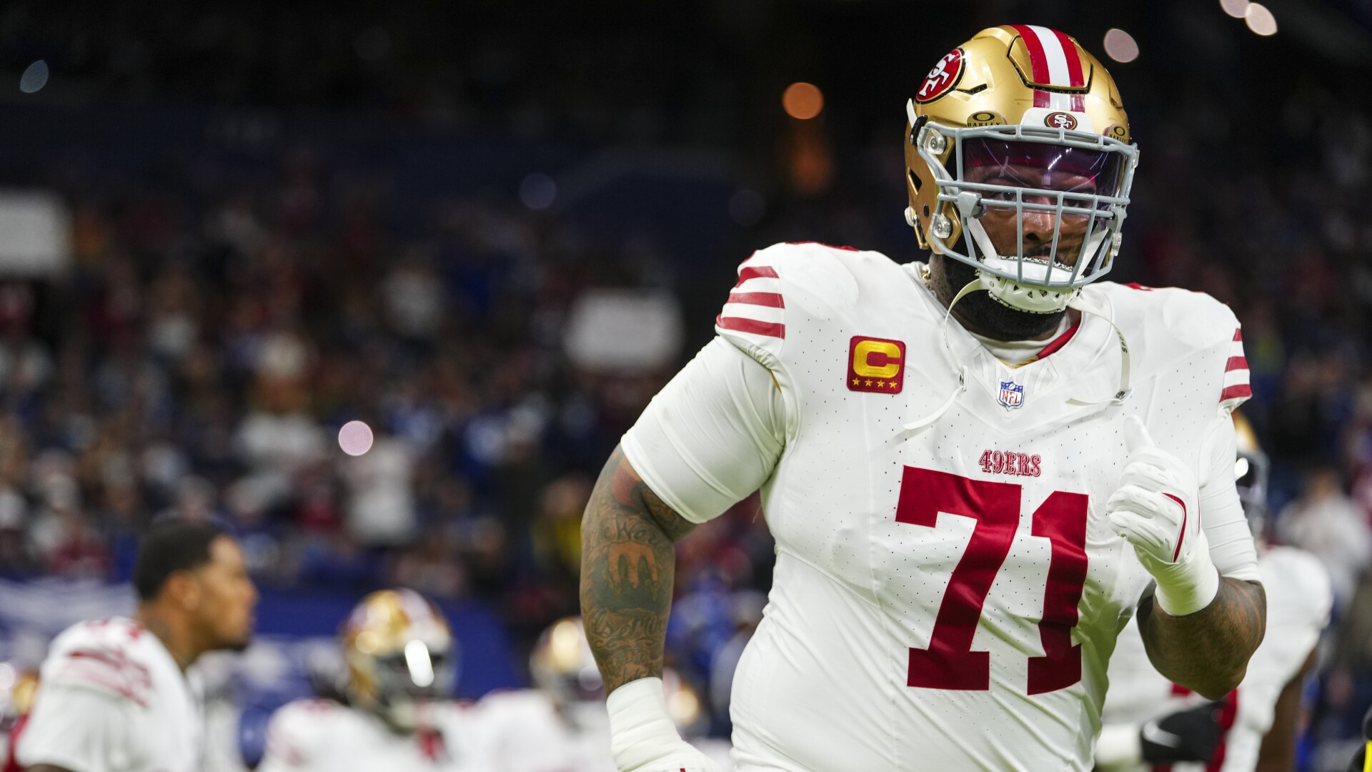 LT Trent Williams, WR Ricky Pearsall are inactive; TE George Kittle ...