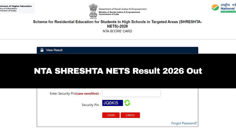 NTA SHRESHTA NETS result 2026 declared; here's how to check