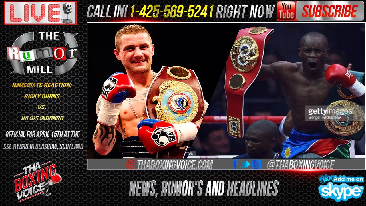 Ricky Burns vs. Julius Indongo WBA and IBF world super-lightweight ...