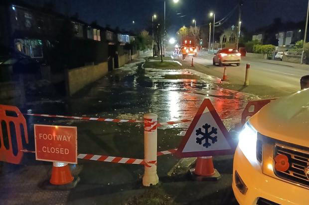 'Treacherous' conditions around site of leak force part of road to be ...