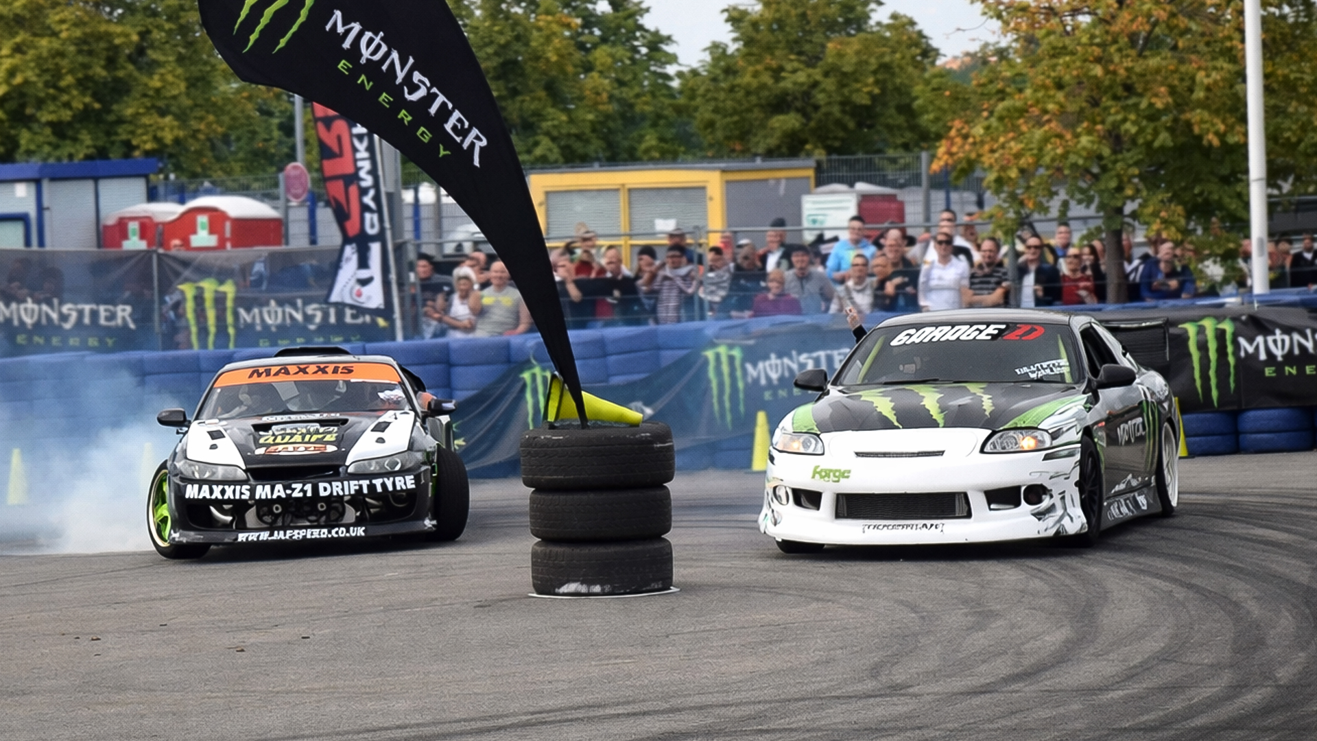 Toyota and Nissan perform smooth drifts with precision