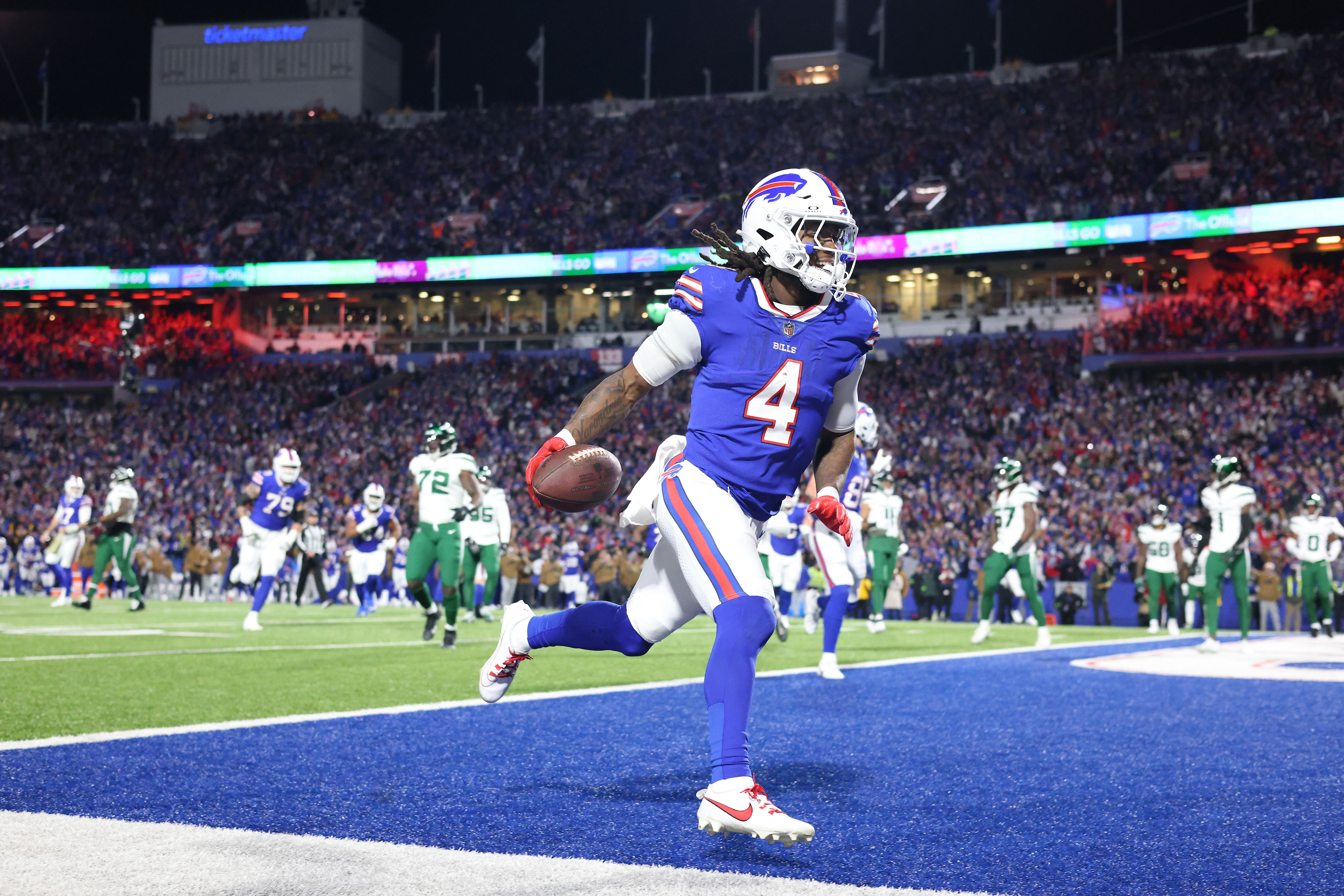 NFL rushing yards leader 2025: Bills’ James Cook holds off Jonathan ...