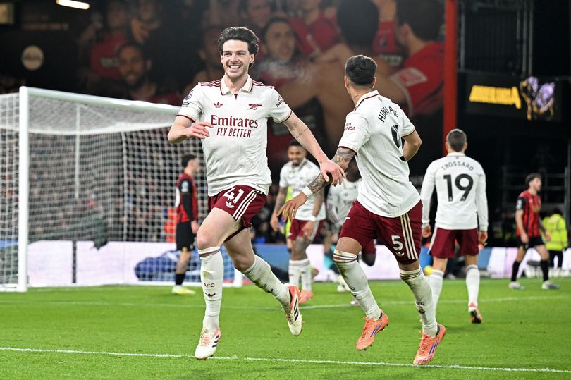 Declan Rice extends Arsenal's lead at the top of the Premier League ...