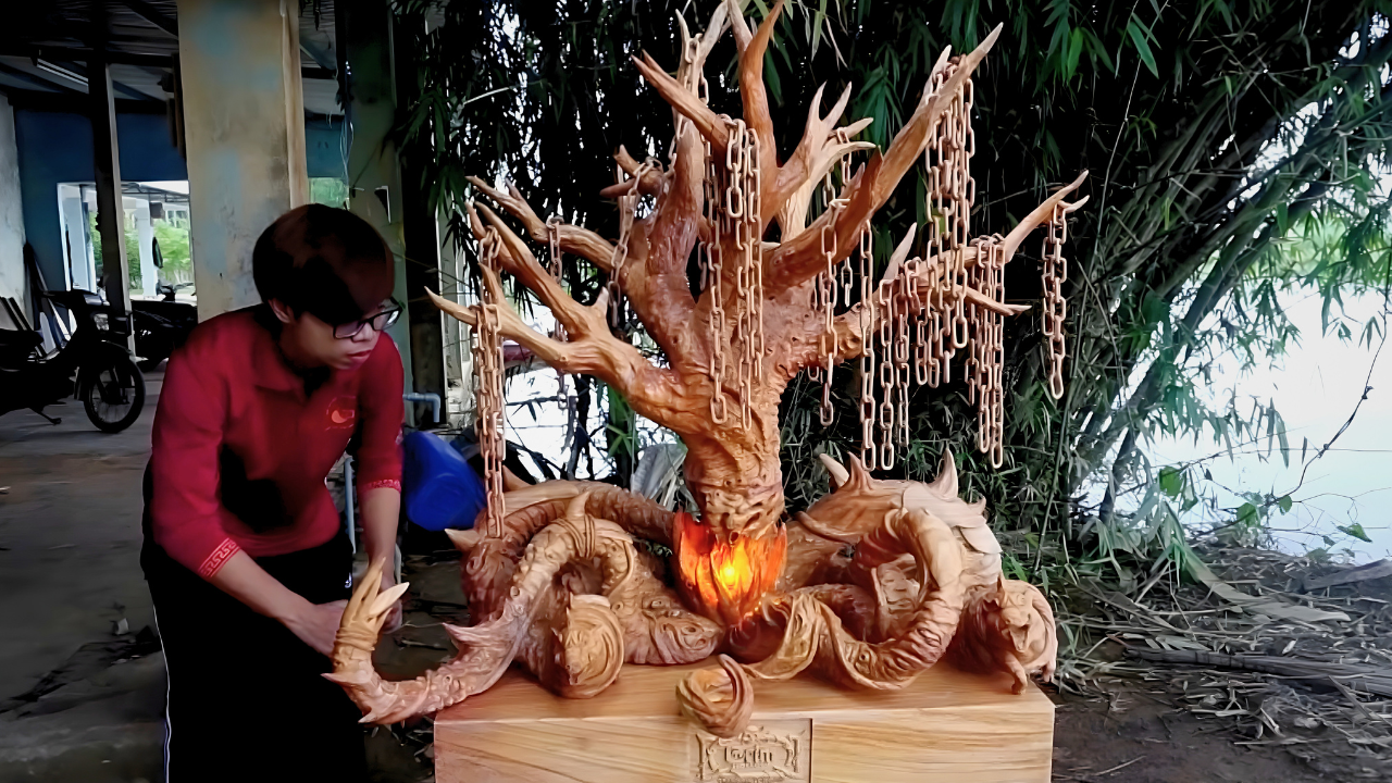 Turning wood into a tree monster from Grim Hollow