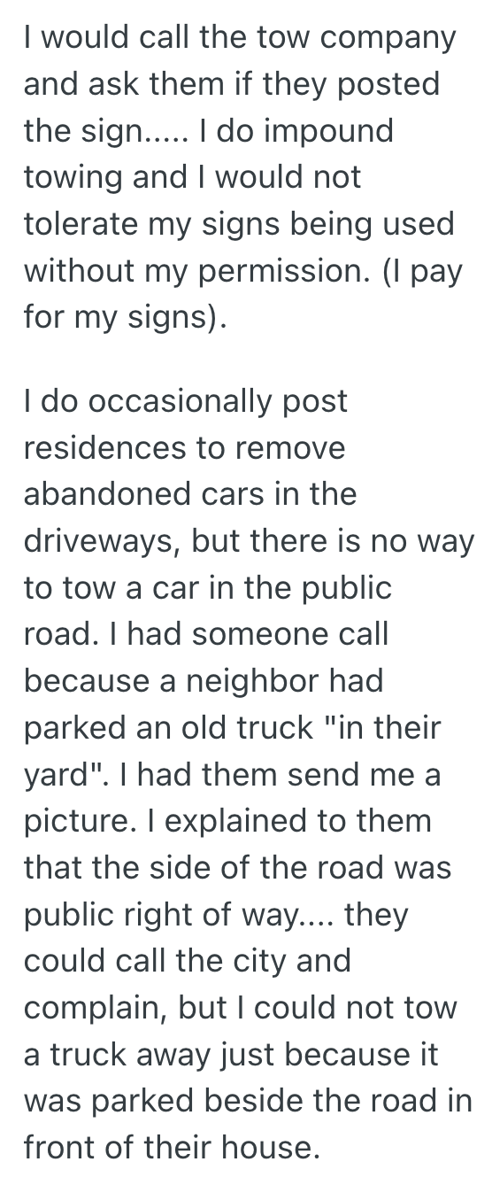 Entitled homeowner threatened legally parked cars with tow signs, but ...