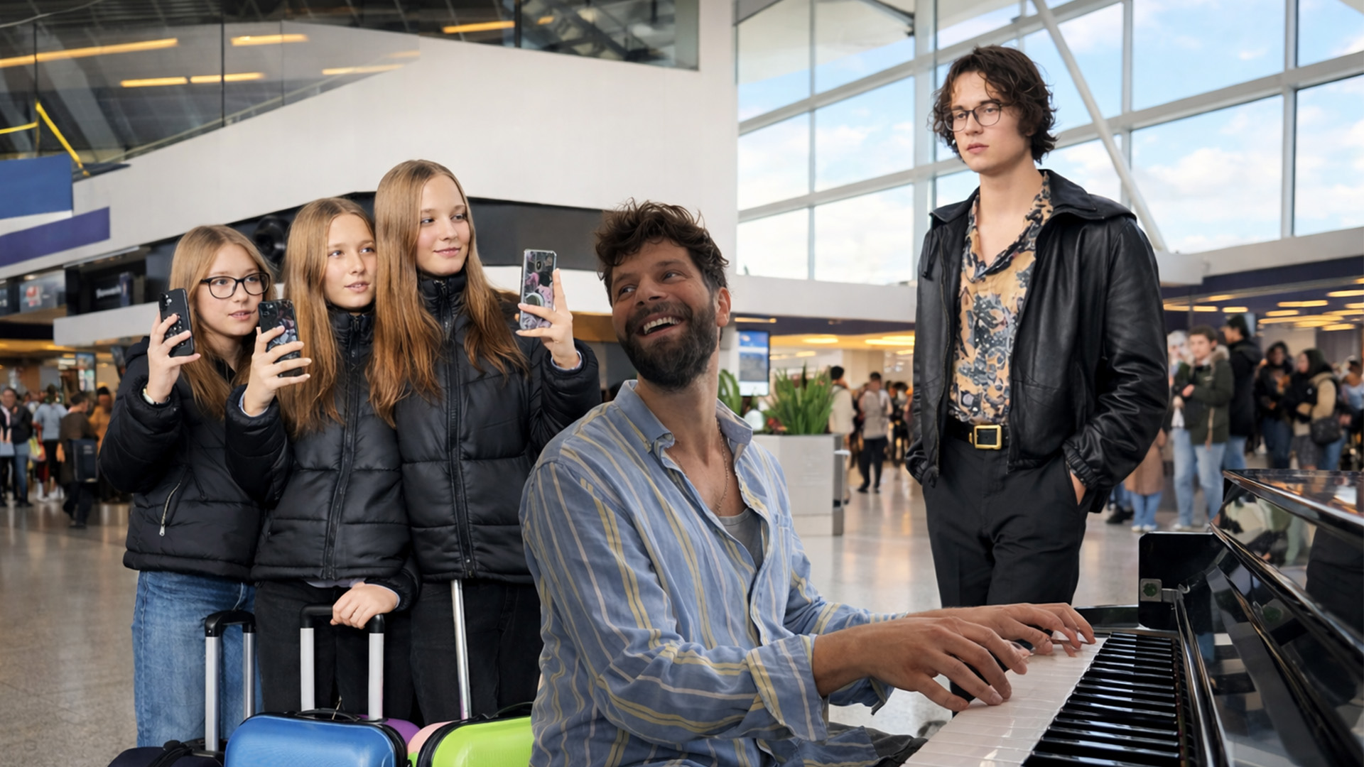 A singer joined me at the airport piano