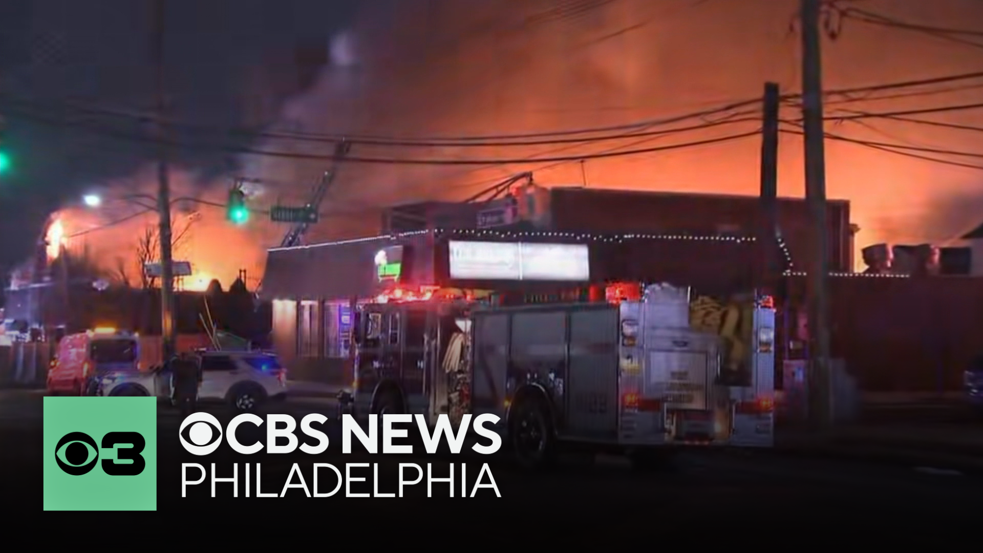 Large fire tears through former meat market building in Camden, New Jersey