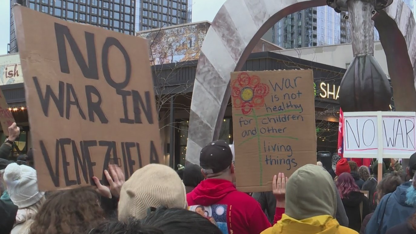 'Blatant and illegal acts of war': Portlanders protest US military ...