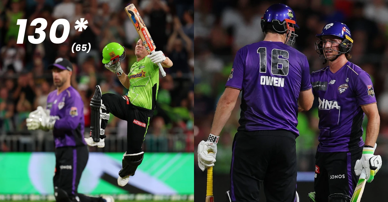 BBL|15: David Warner’s century in vain as Hobart Hurricanes pull off a ...