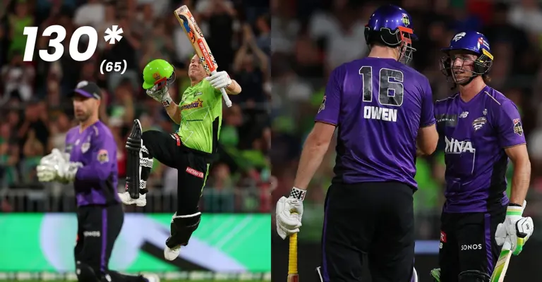 BBL|15: David Warner’s century in vain as Hobart Hurricanes pull off a ...