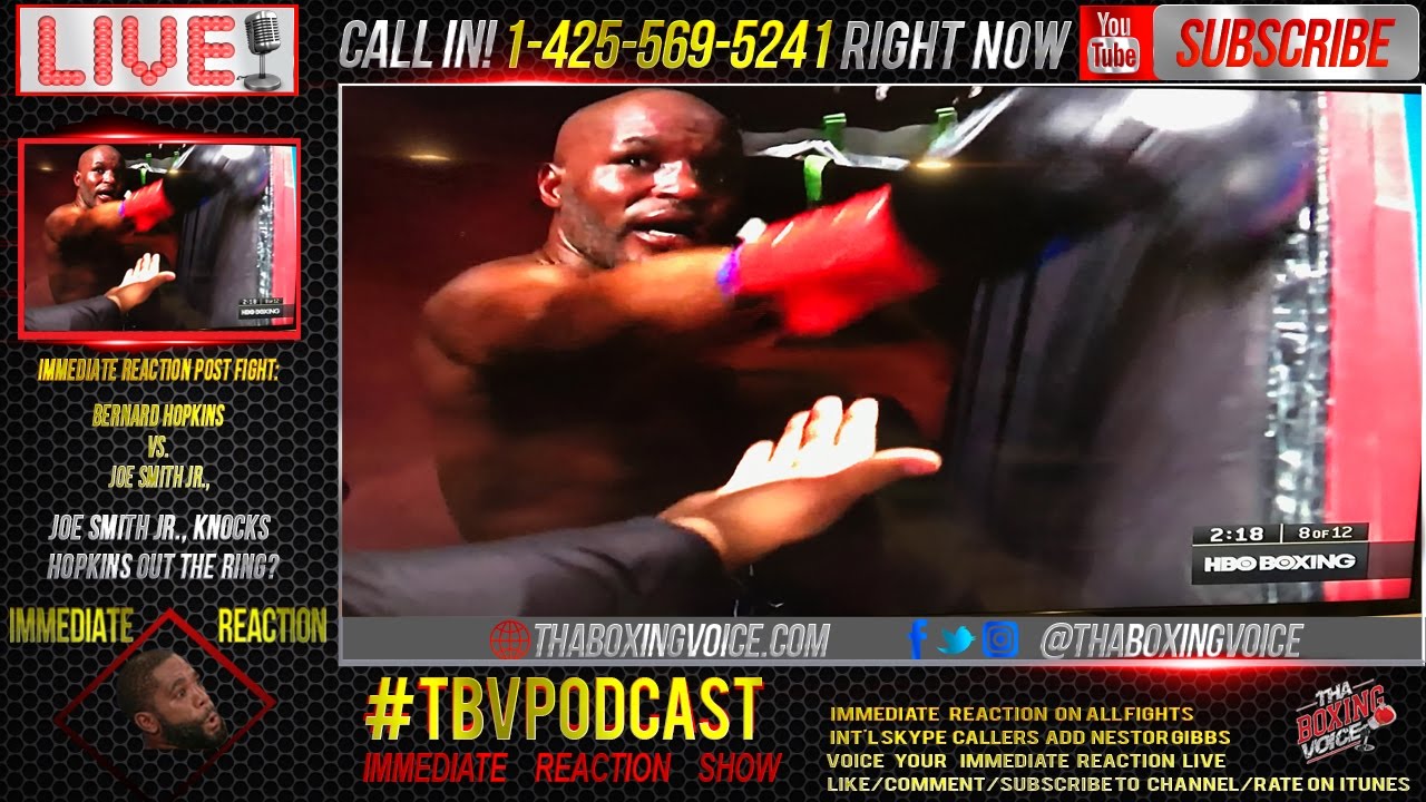 Wow Joe Smith Jr. knocks Bernard Hopkins out the ring