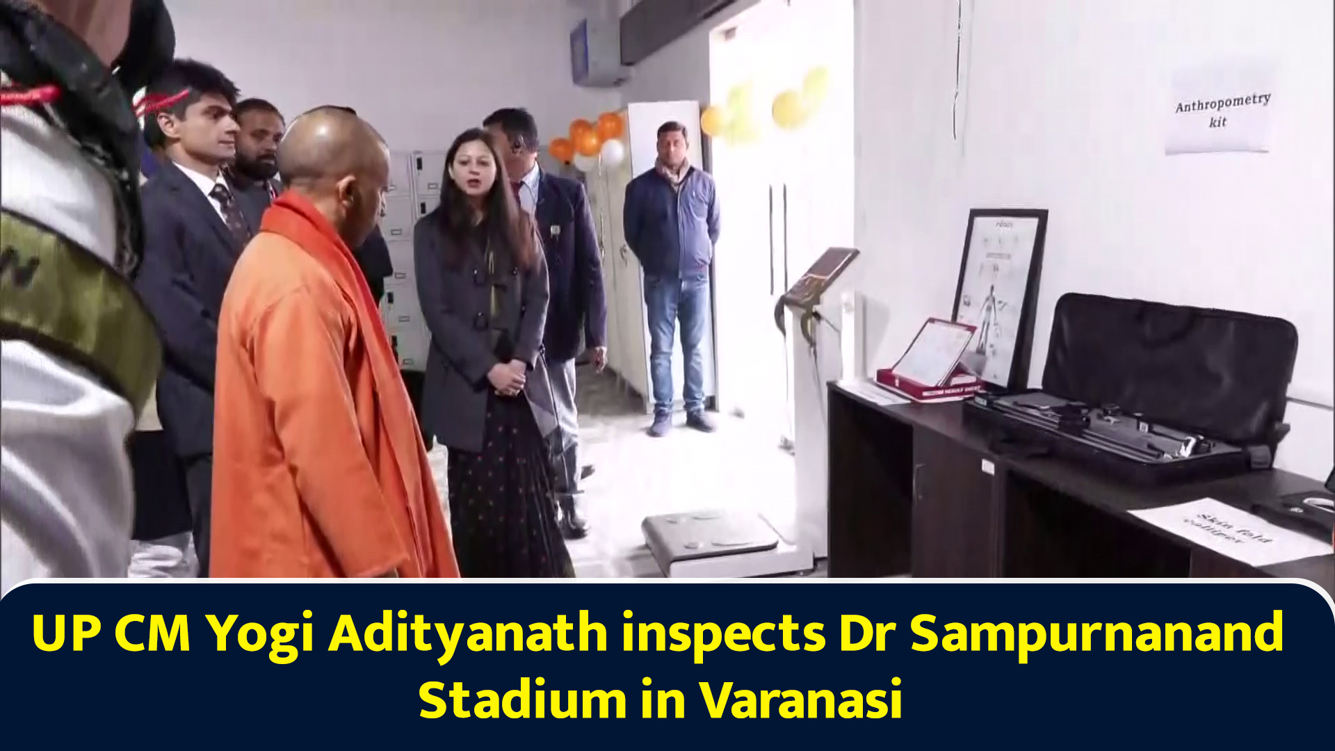 UP CM Yogi Adityanath inspects Dr Sampurnanand Stadium in Varanasi