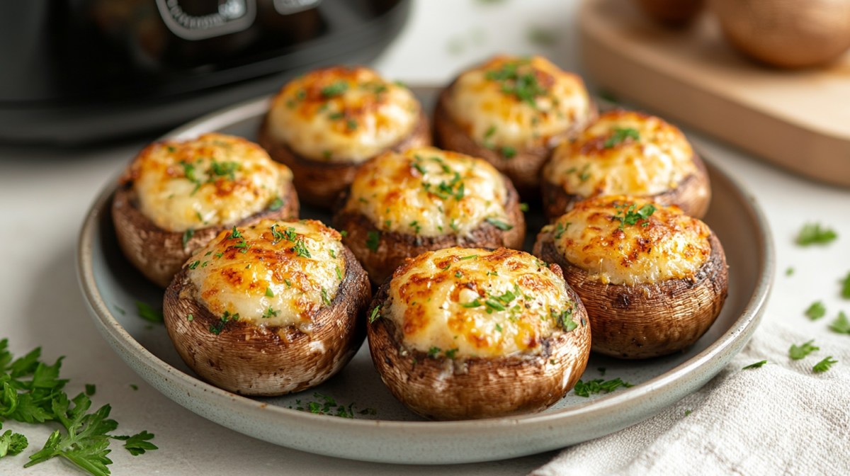 Perfekter Snack: gefüllte Champignons aus dem Airfryer